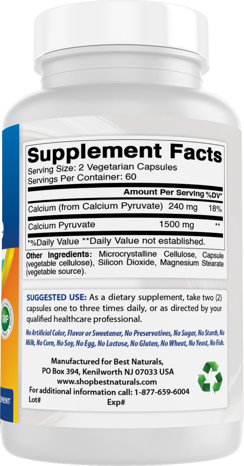 Calcium pyruvate for energy support