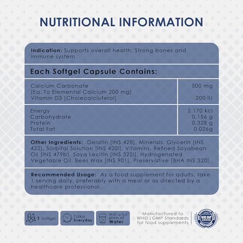Calcium softgels for seniors' bone health