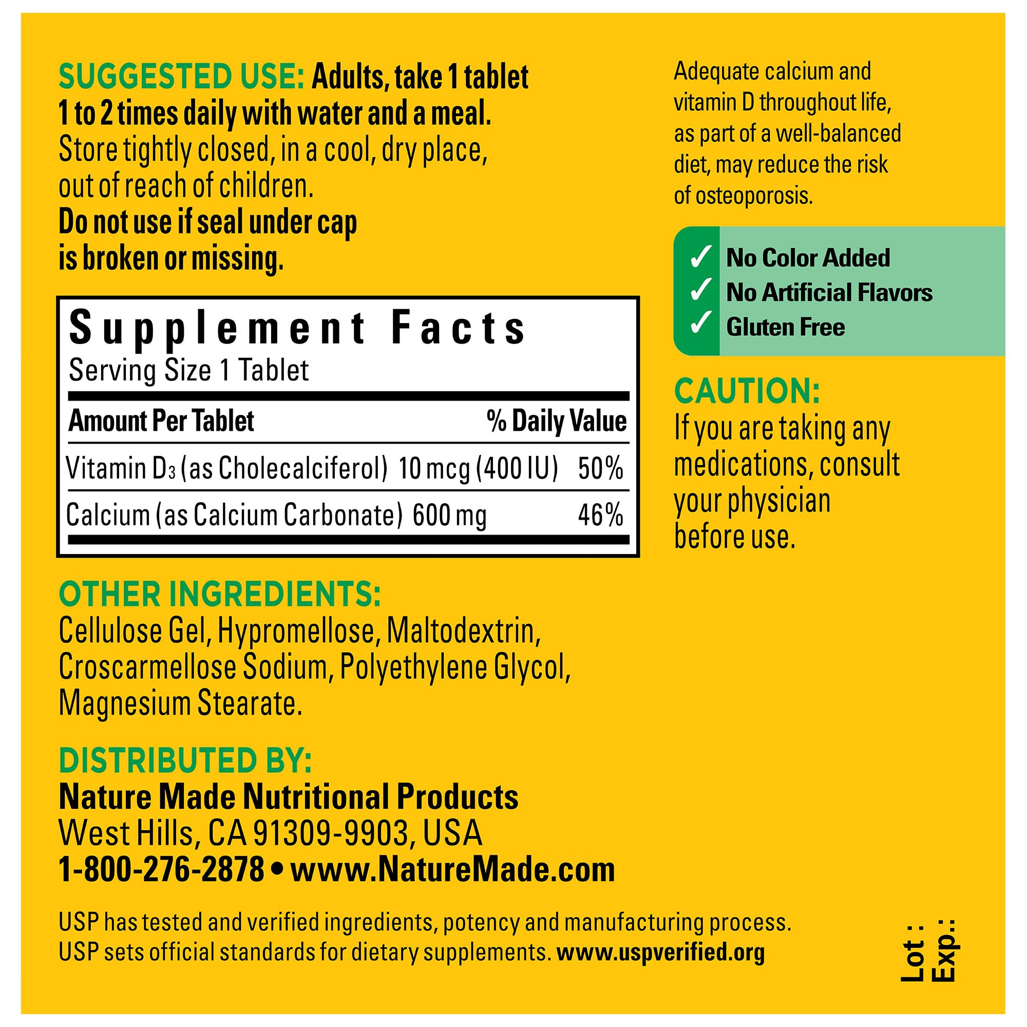 Calcium supplement for improved bone density