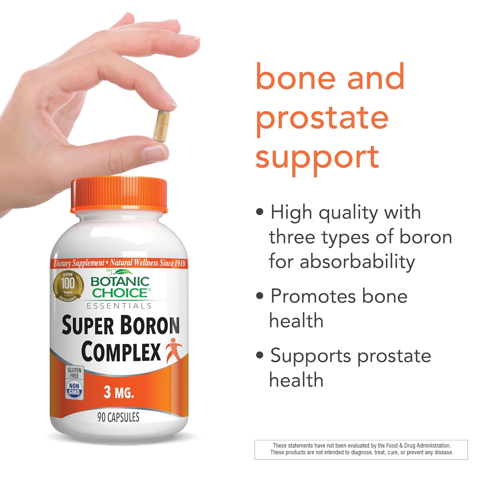 Calcium support with boron supplement