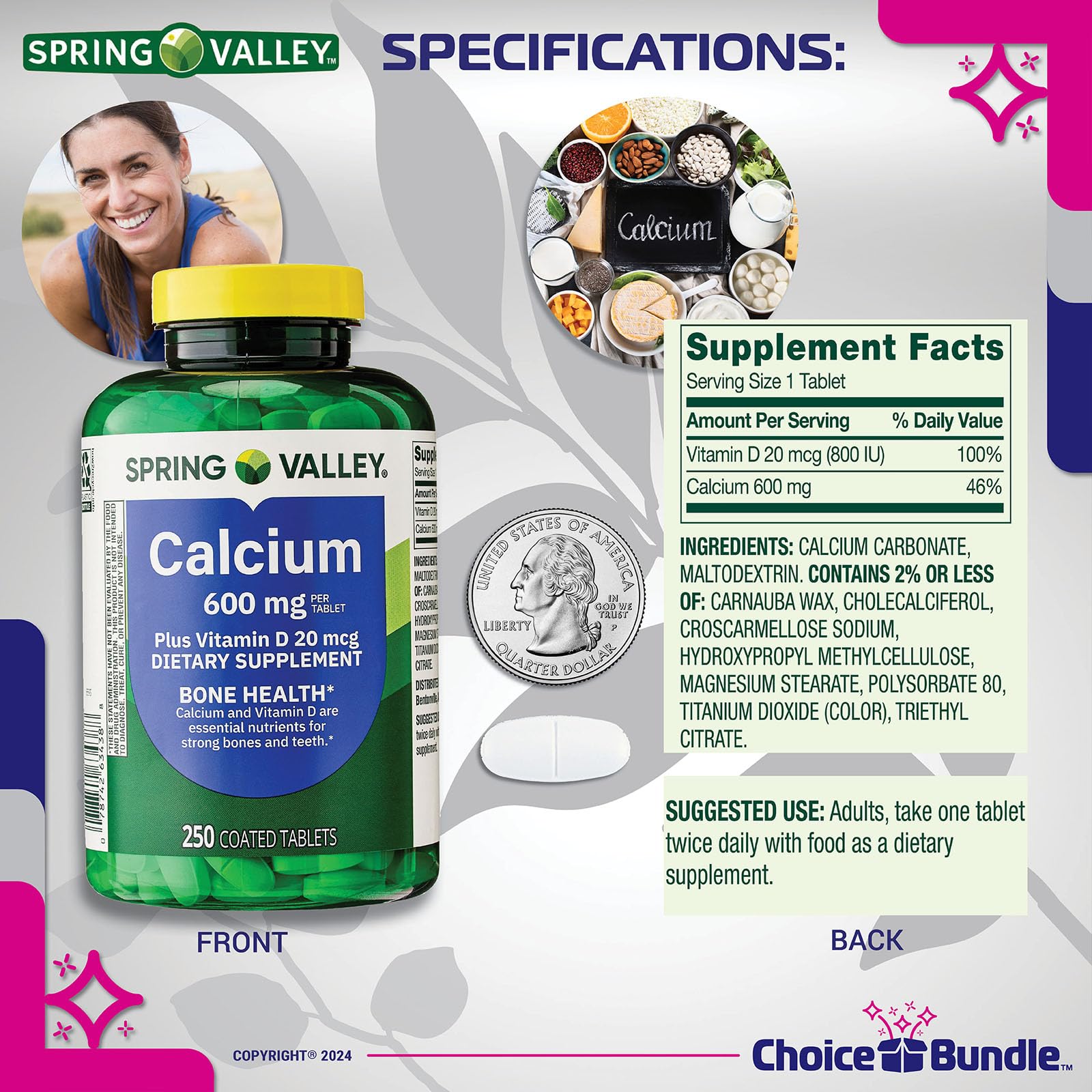 Calcium tablets for daily health