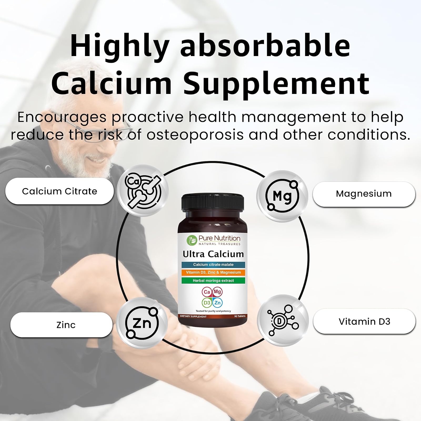 Calcium tablets for daily wellness