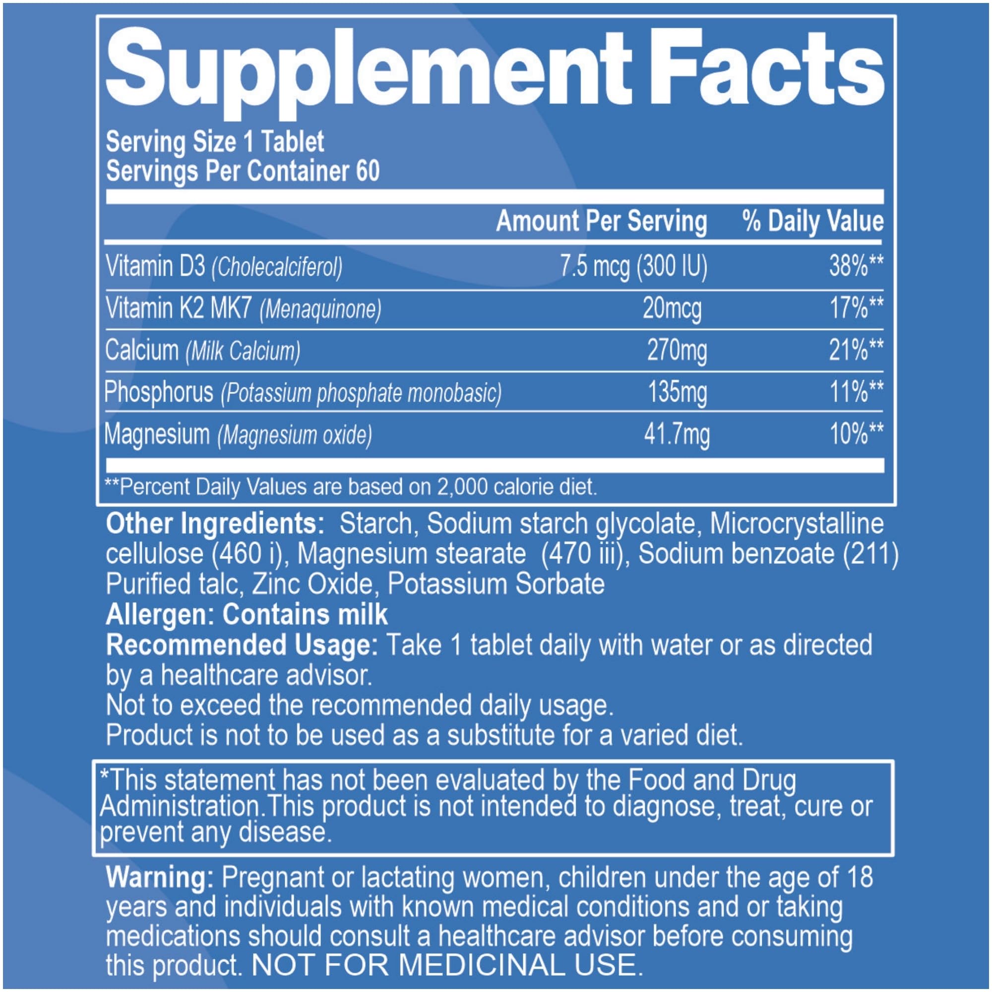 Calcium tablets for family health