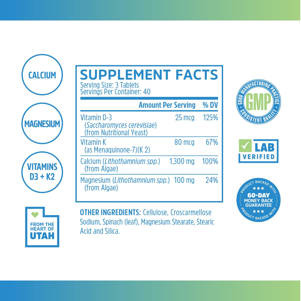 Calcium tablets for strong bones