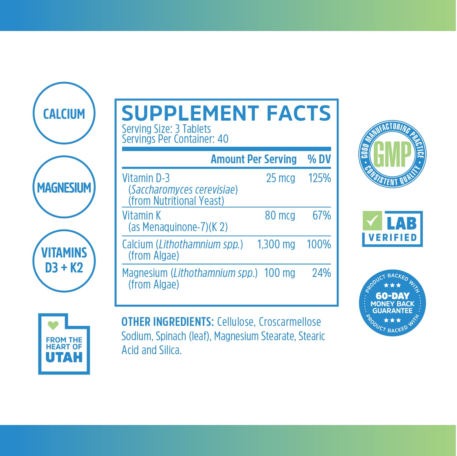 Calcium tablets for strong bones