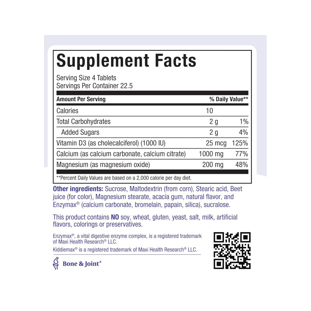 Calcium with D3 and magnesium for kids