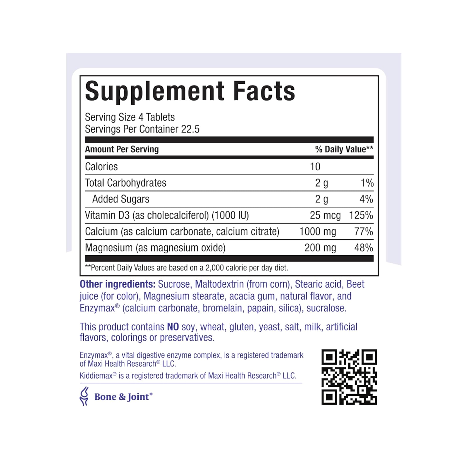 Calcium with D3 and magnesium for kids