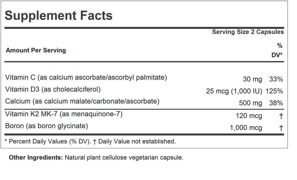 Calcium with vitamin D3 and K2 benefits