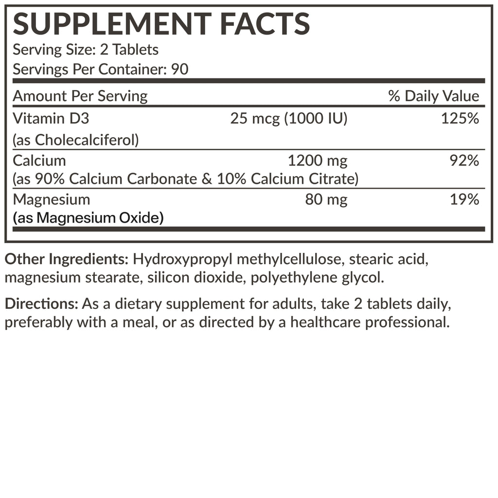 Calcium with vitamin D3 for energy boost