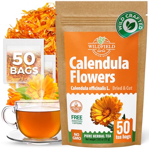 calendula tea dried flowers bags