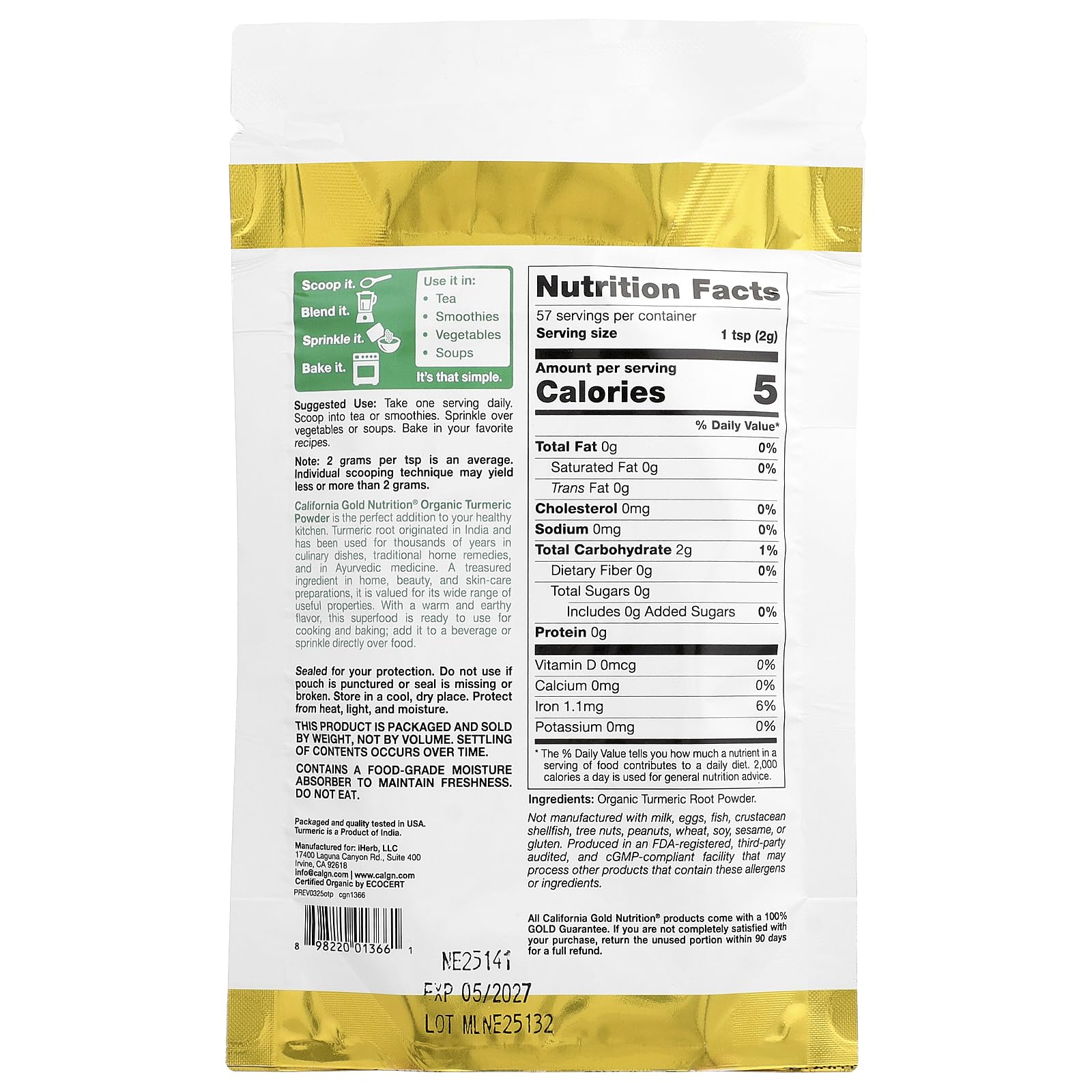 California Gold Nutrition turmeric supplement