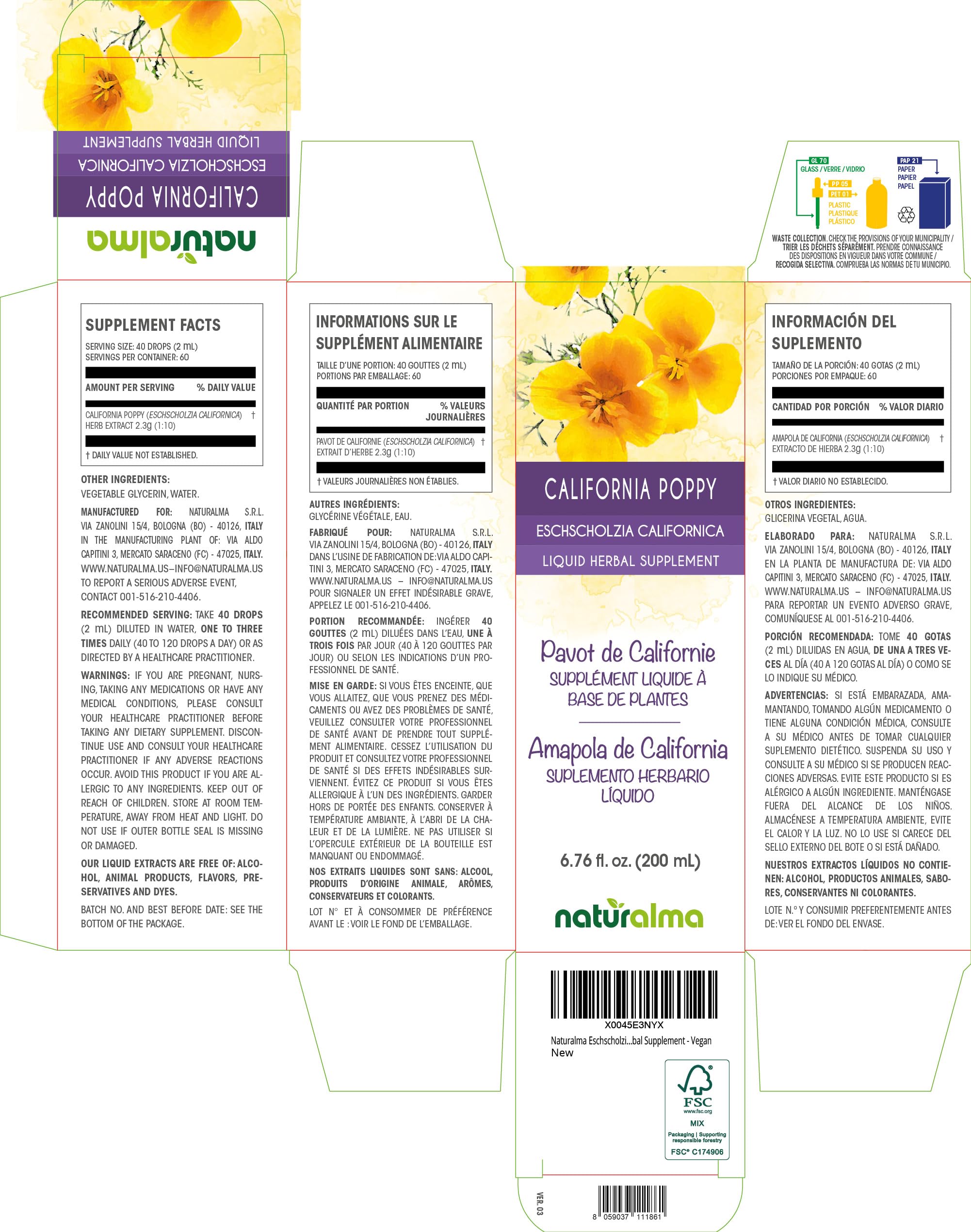 California poppy extract for relaxation