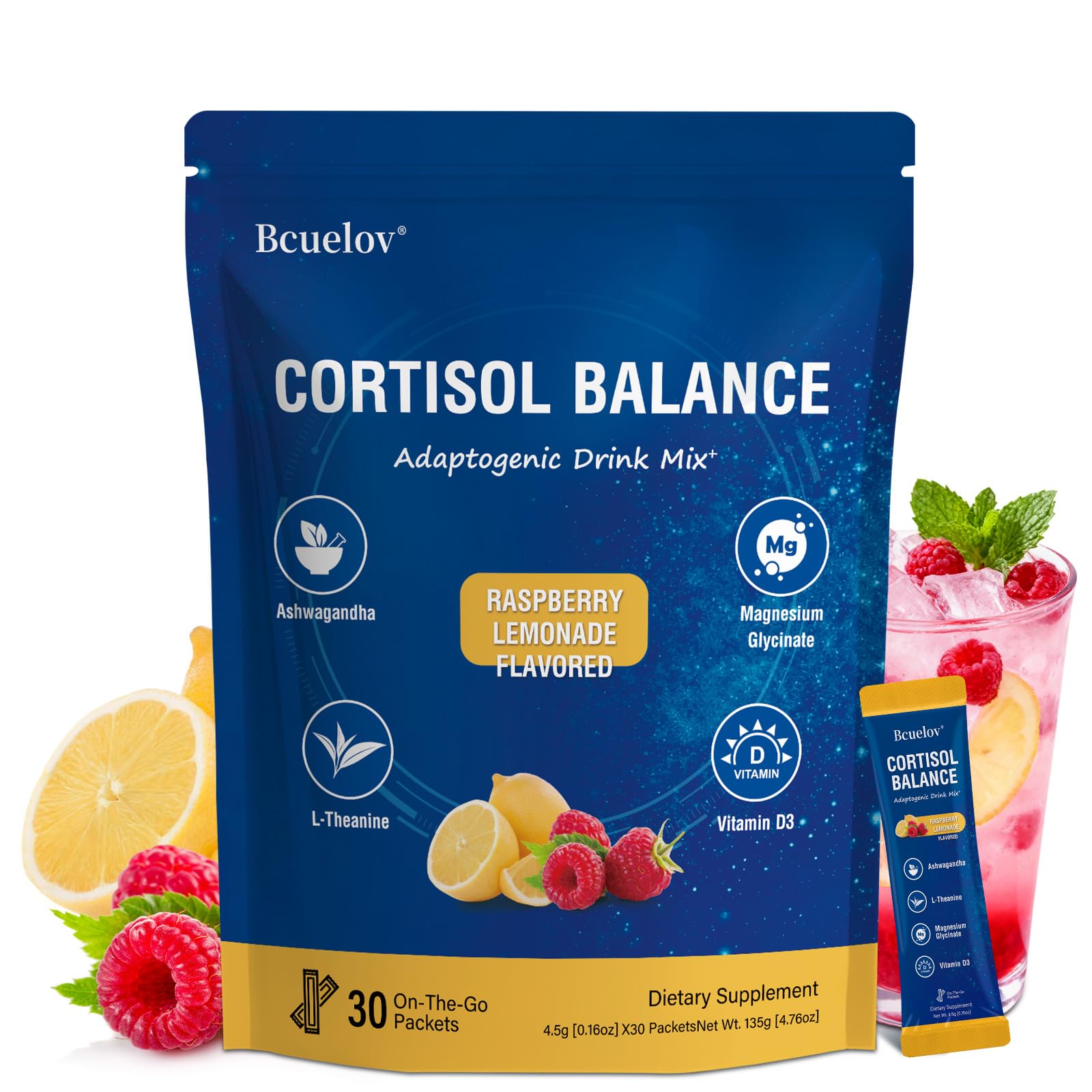 Calm cortisol powdered drink mix