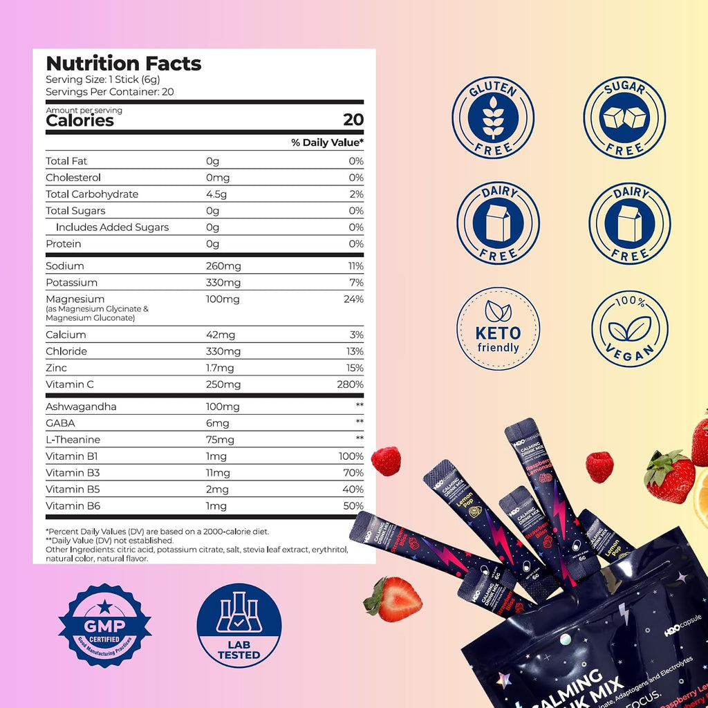 Calm drink mix for muscle recovery