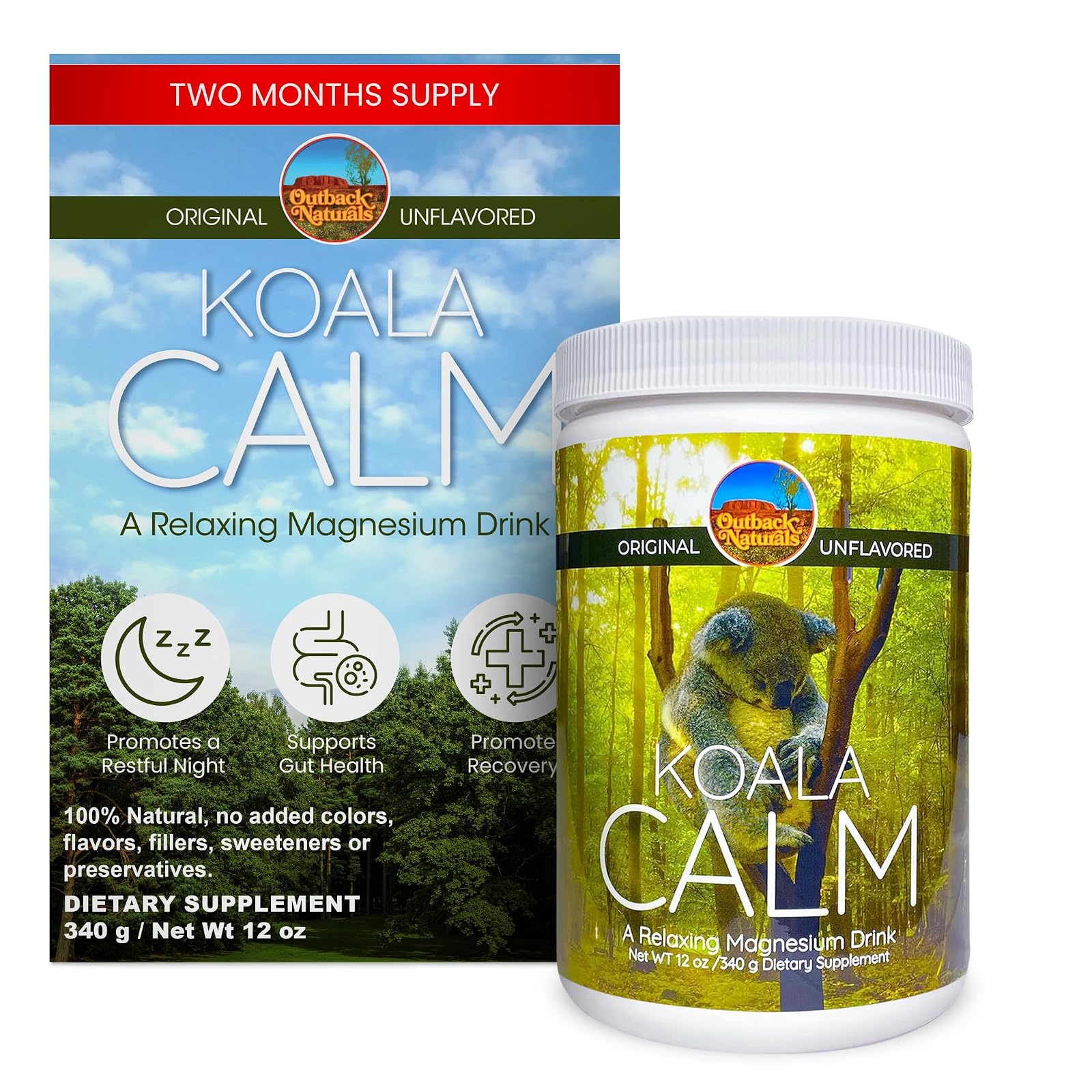 Calm magnesium powder unflavored drink mix