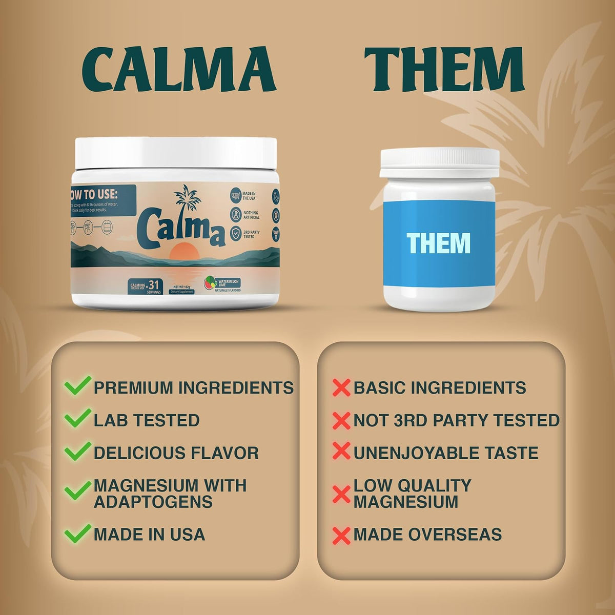 Calma drink for muscle relaxation