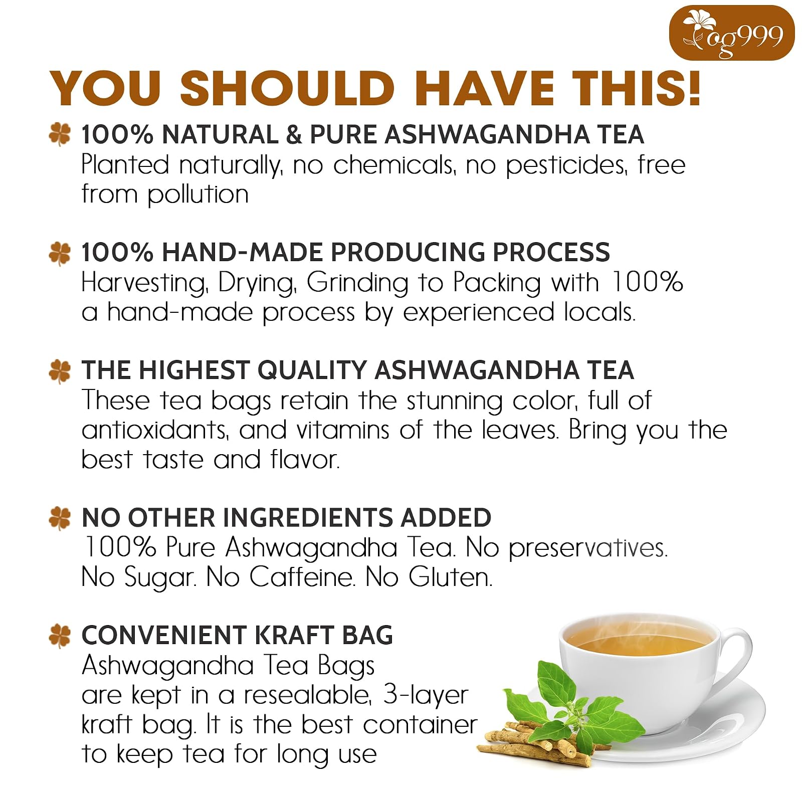 calming Ashwagandha root tea blend
