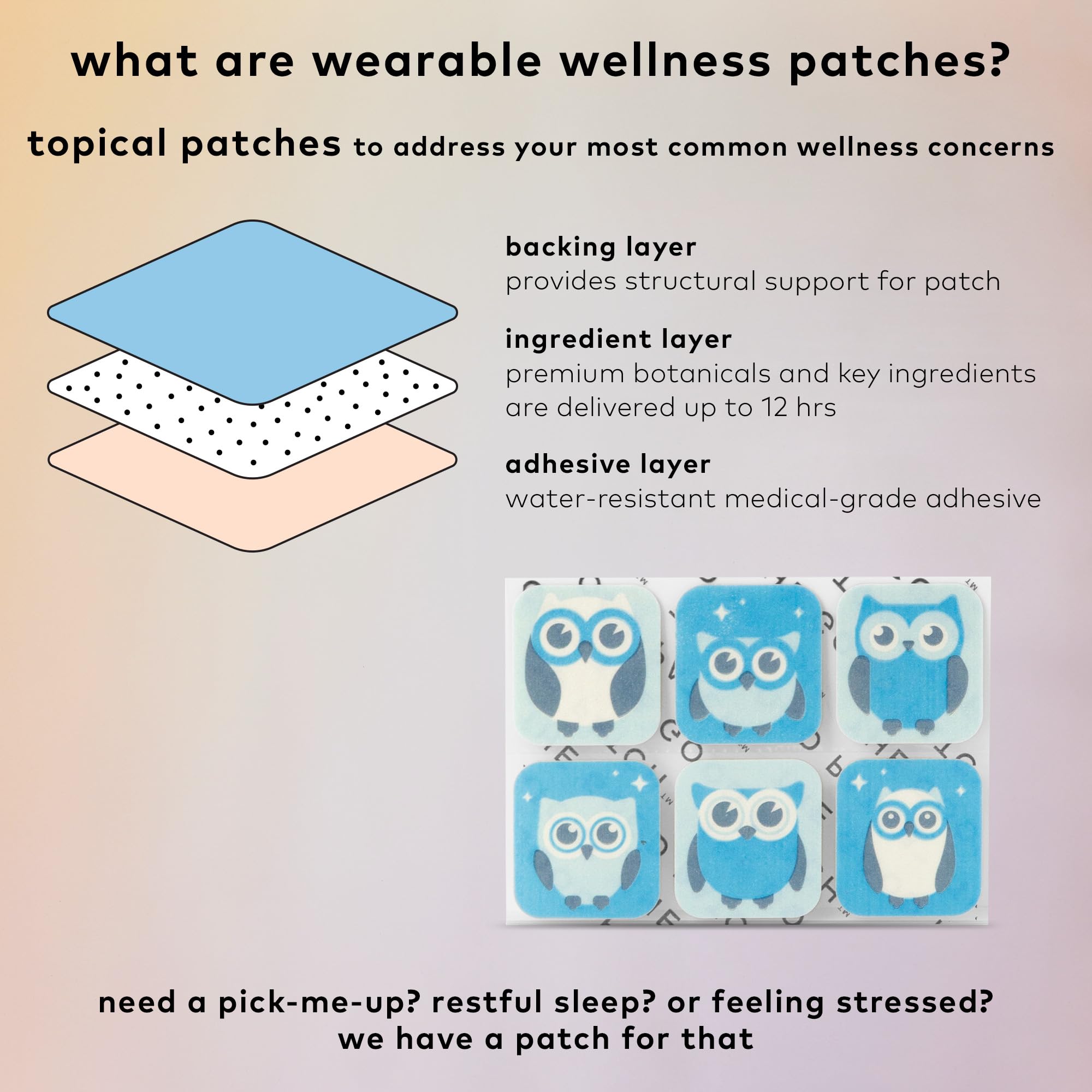 Calming bedtime patch for children