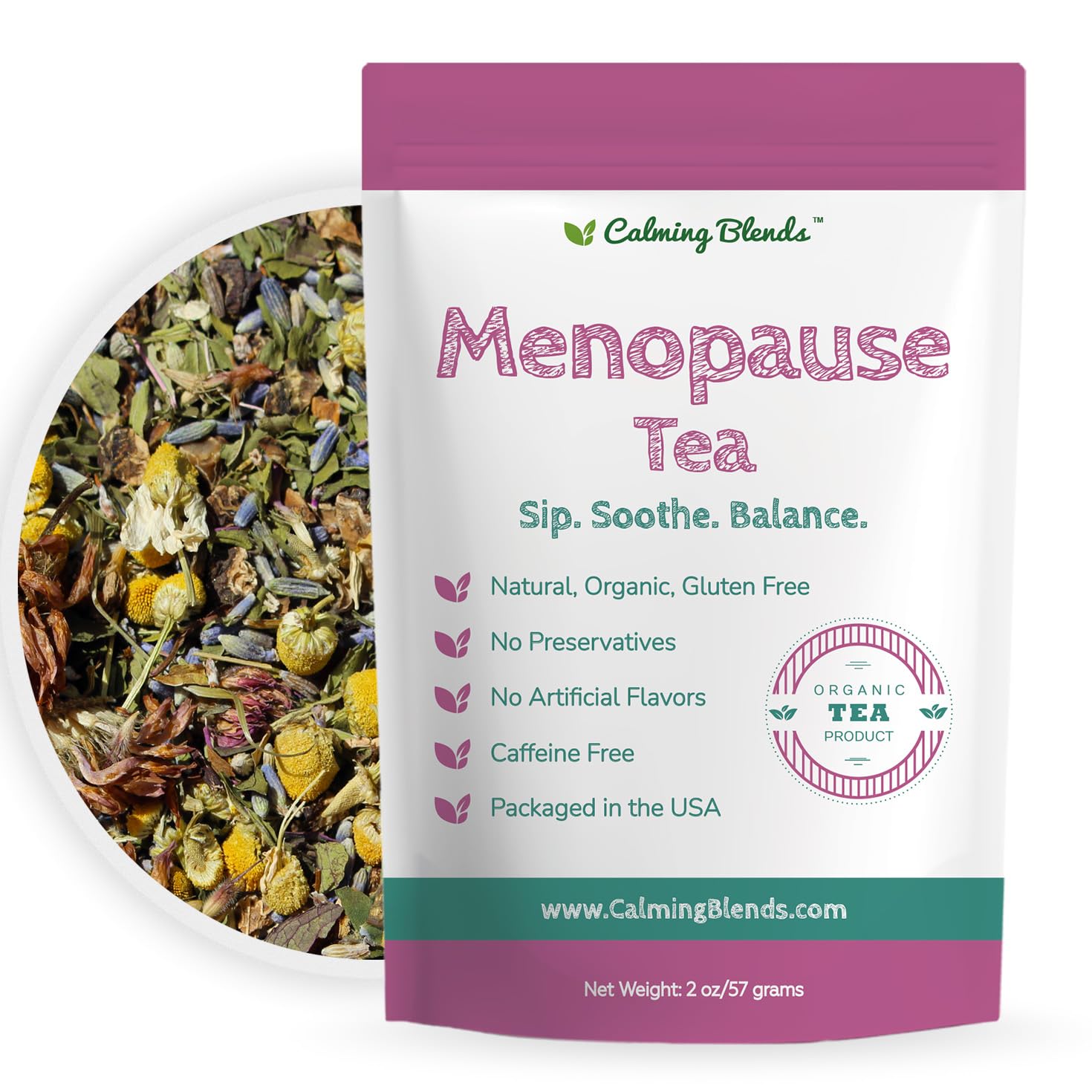 Calming Blends herbal tea for menopause