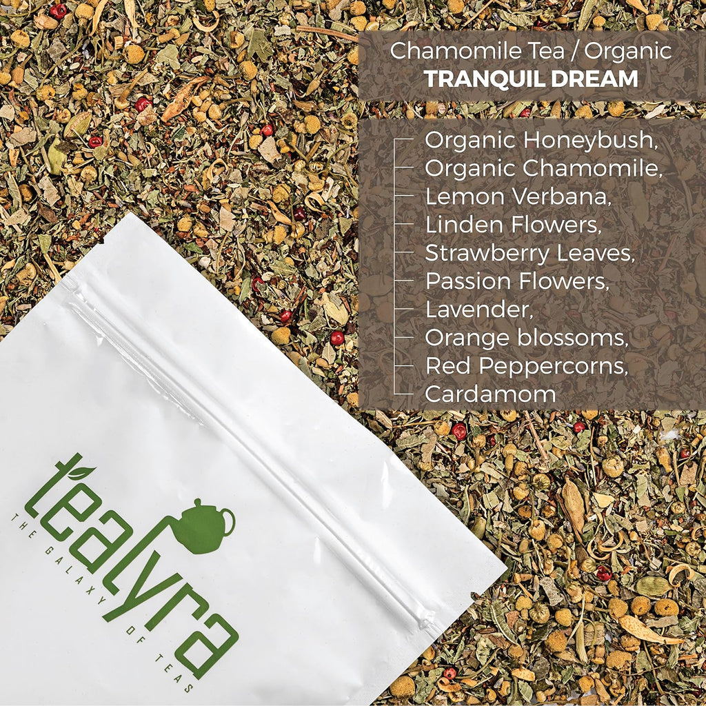 Calming chamomile tea with honeybush