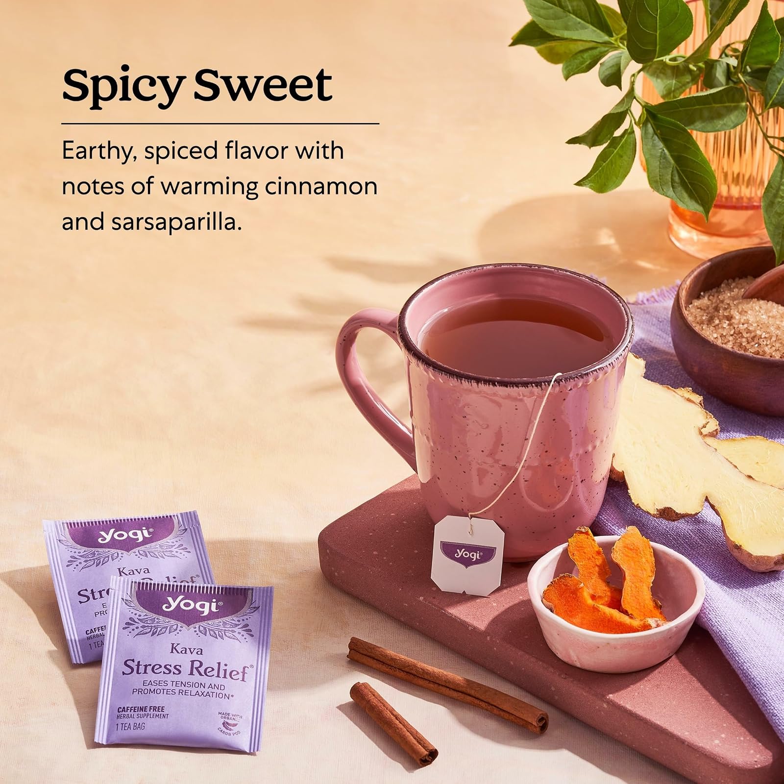 calming herbal tea with kava