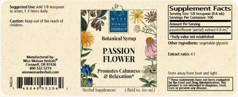 Calming Passionflower syrup for stress relief