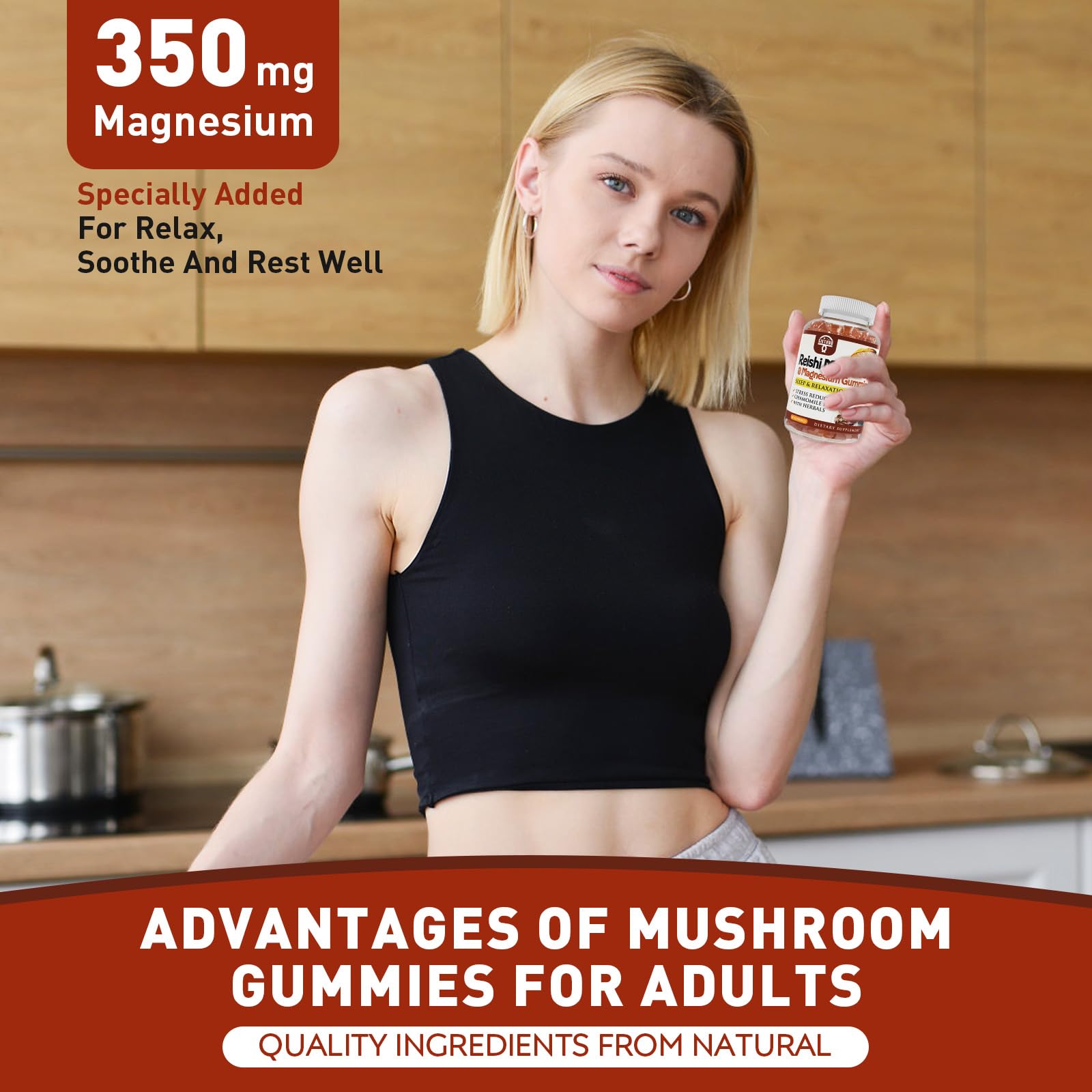 Calming Reishi mushroom gummy supplements