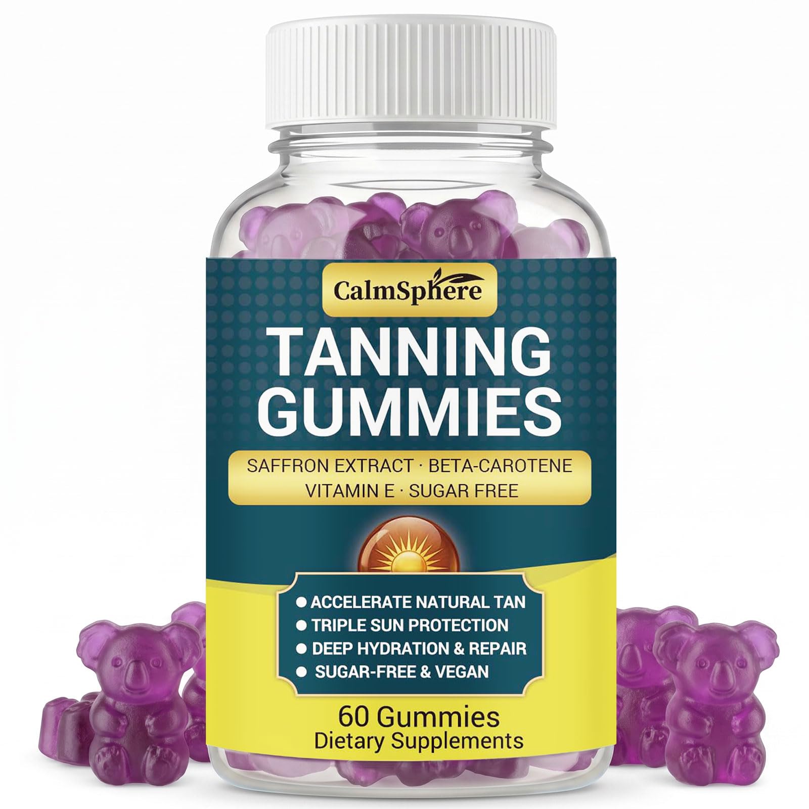 CalmSphere tanning gummies for sunless glow