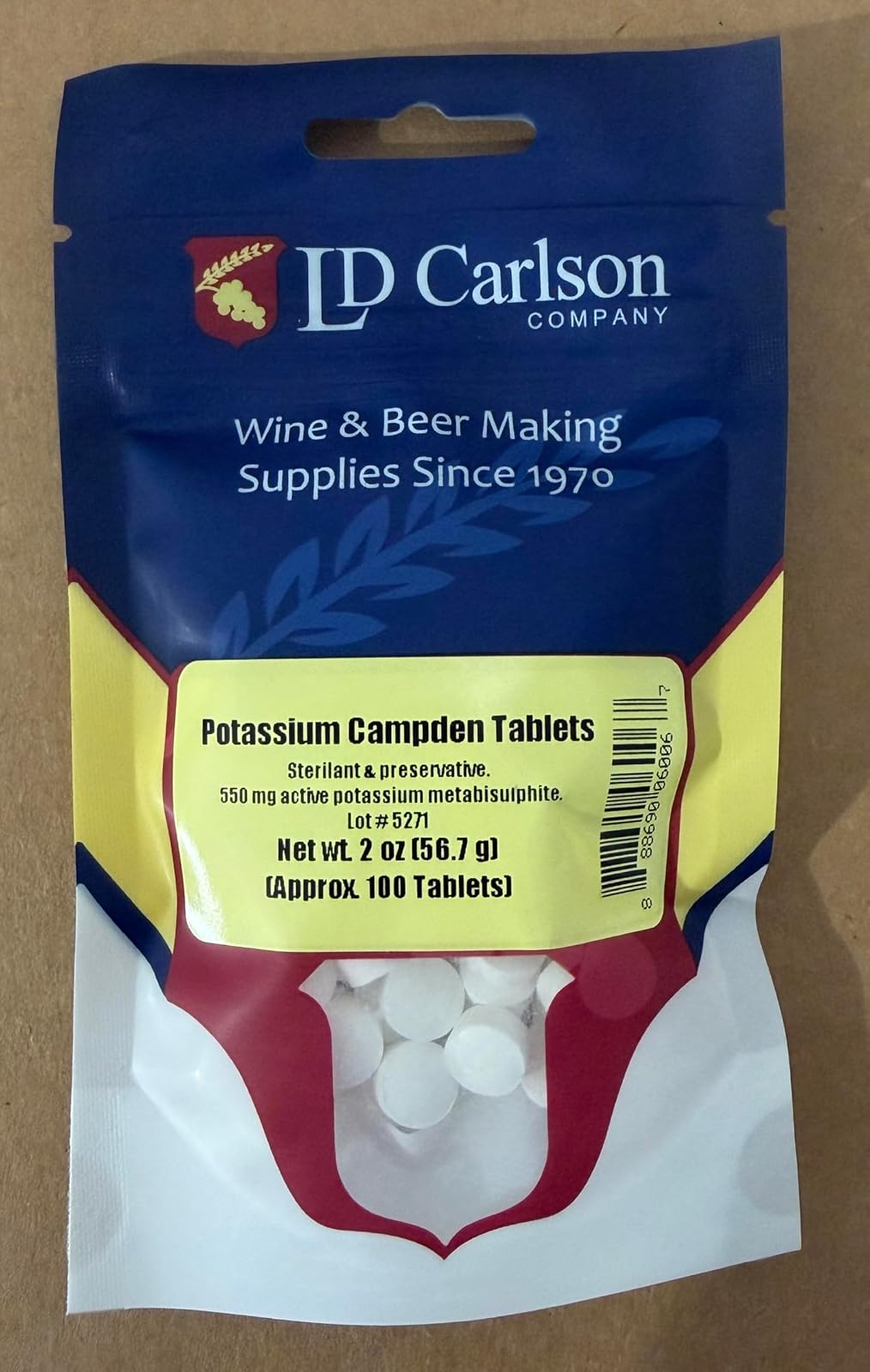 Campden tablets for wine making