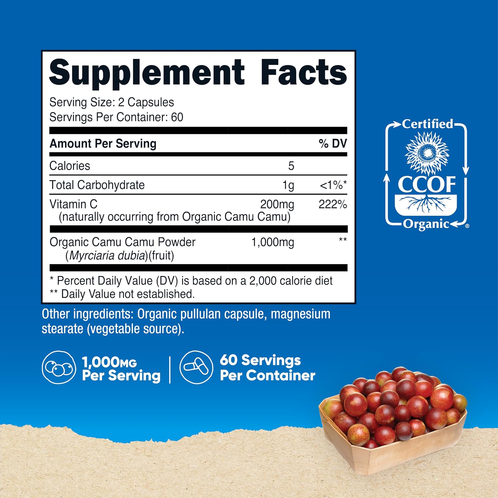 Camu Camu 1000 mg antioxidant support