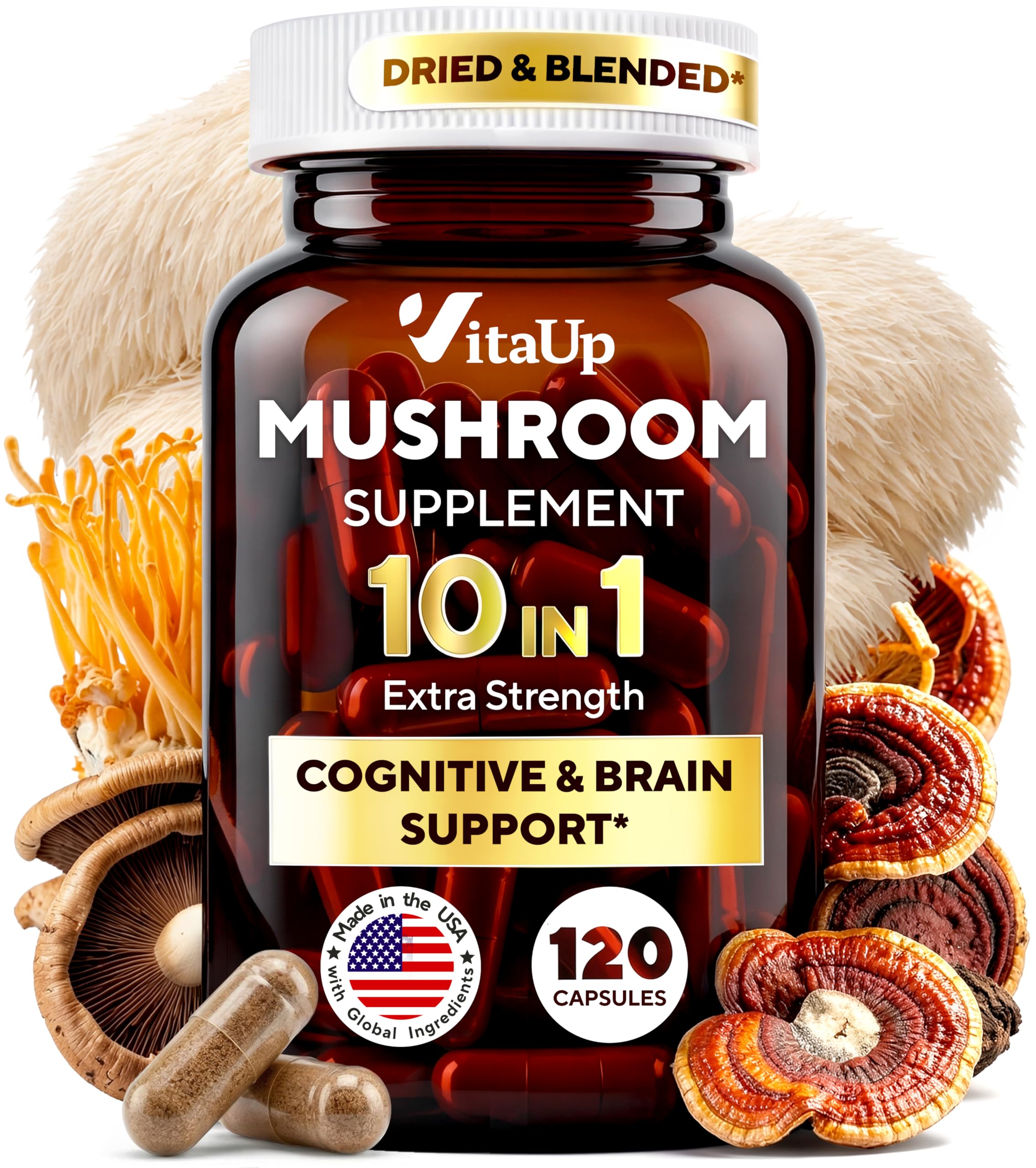 Canadian made mushroom supplement capsules