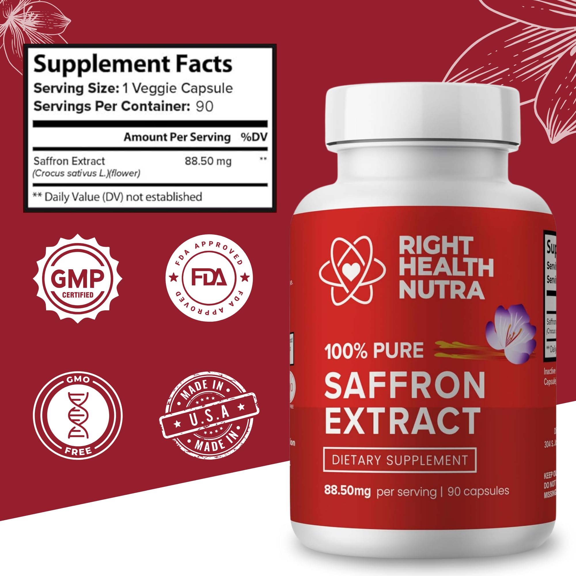 Canadian made saffron vitamin supplements