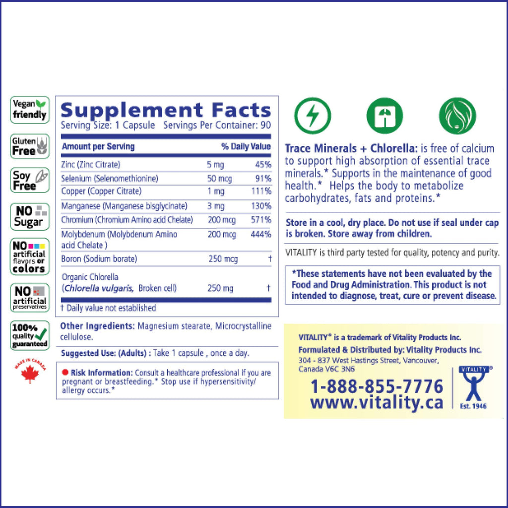 Canadian-made trace minerals supplement