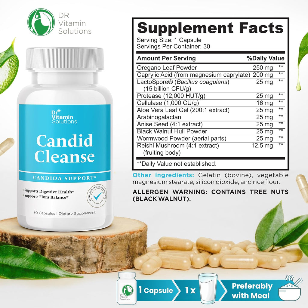 Candida Cleanse detox support capsules