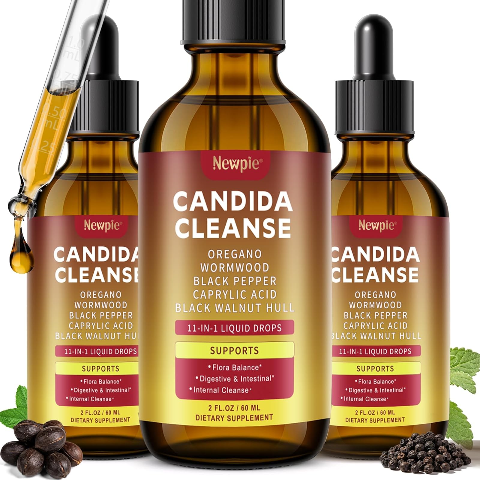 Candida support drops for gut health