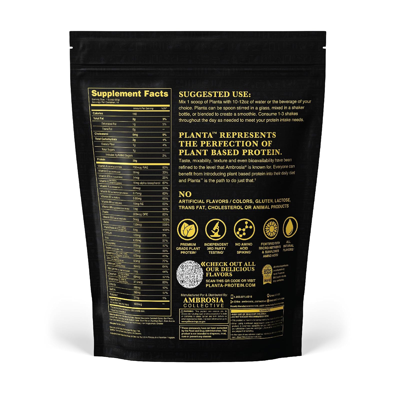 Candy bar flavour plant based protein