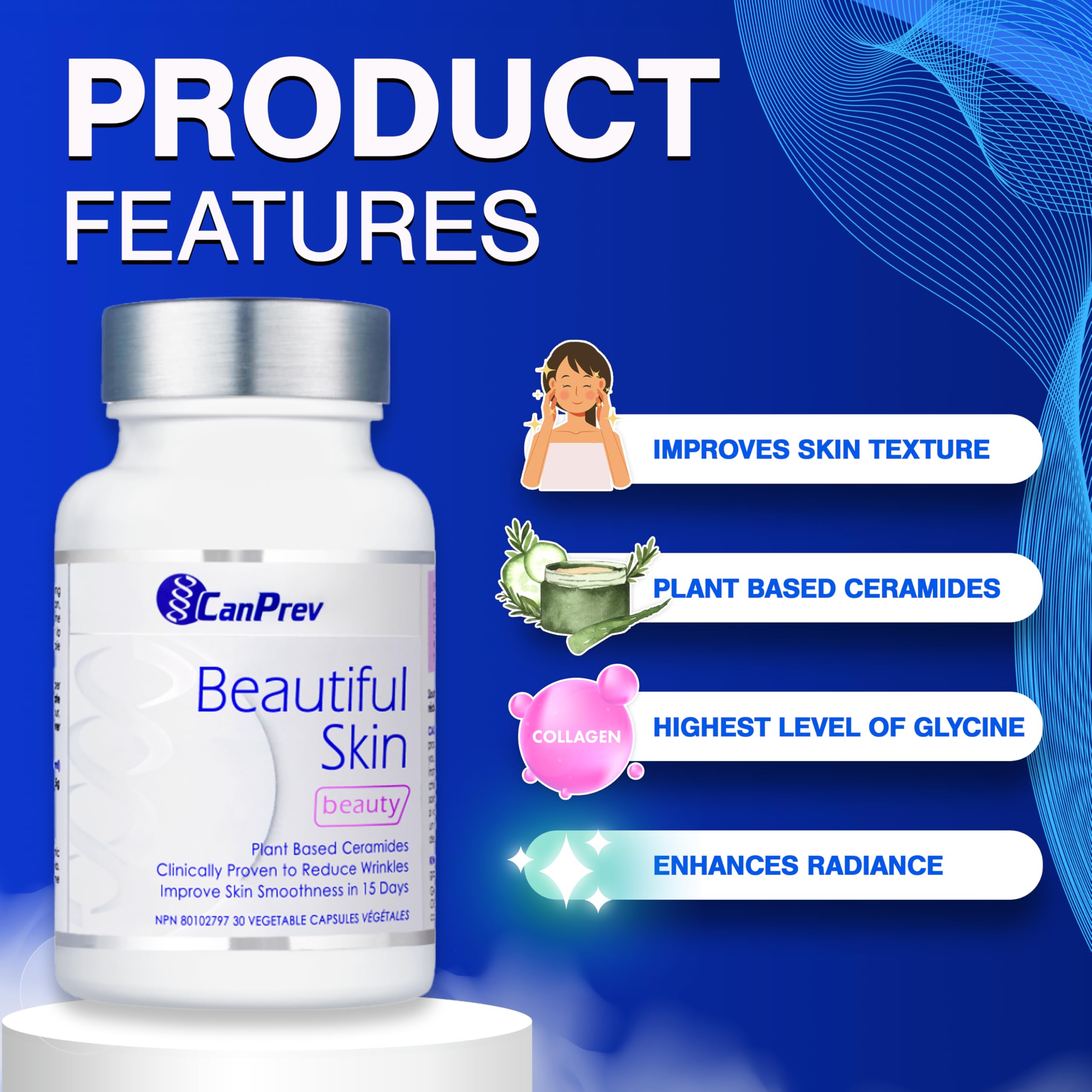 CanPrev Beautiful Skin vitamin supplements for radiance