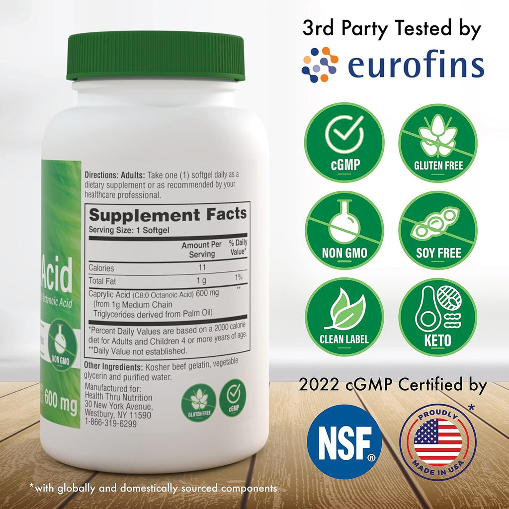 Caprylic Acid softgels for immune support