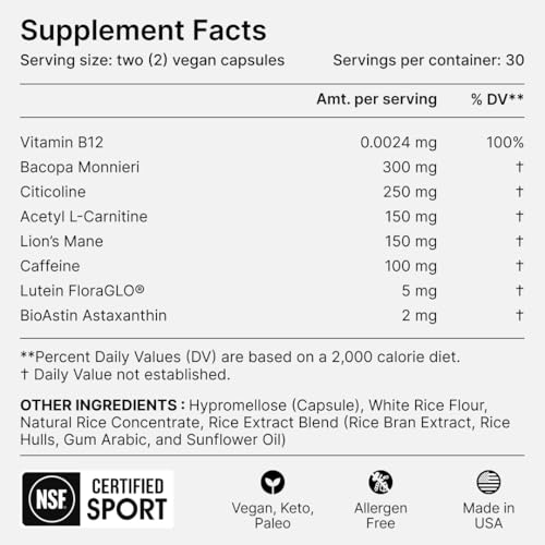 Capsules for improved concentration and energy