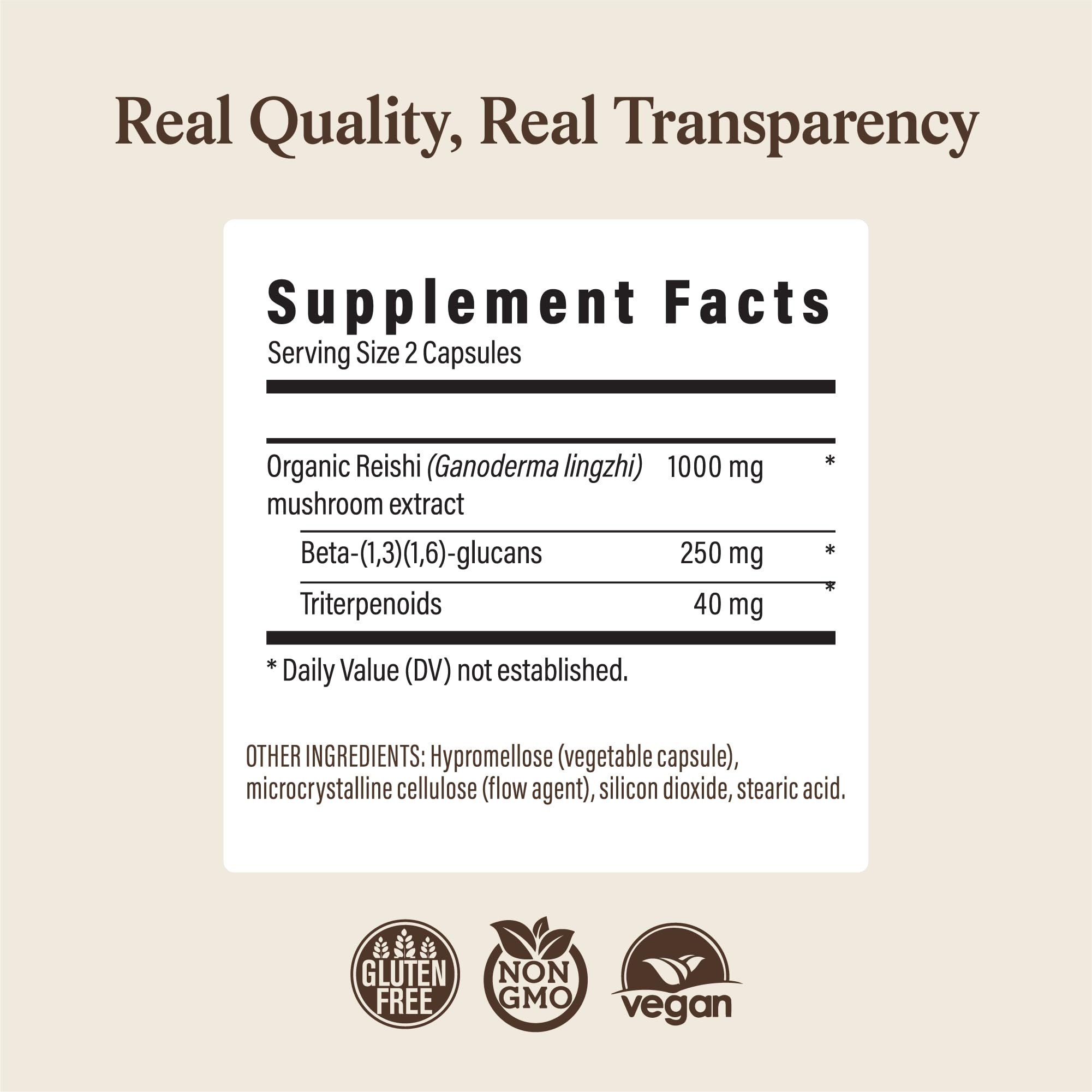 Capsules of Reishi mushrooms for vitality