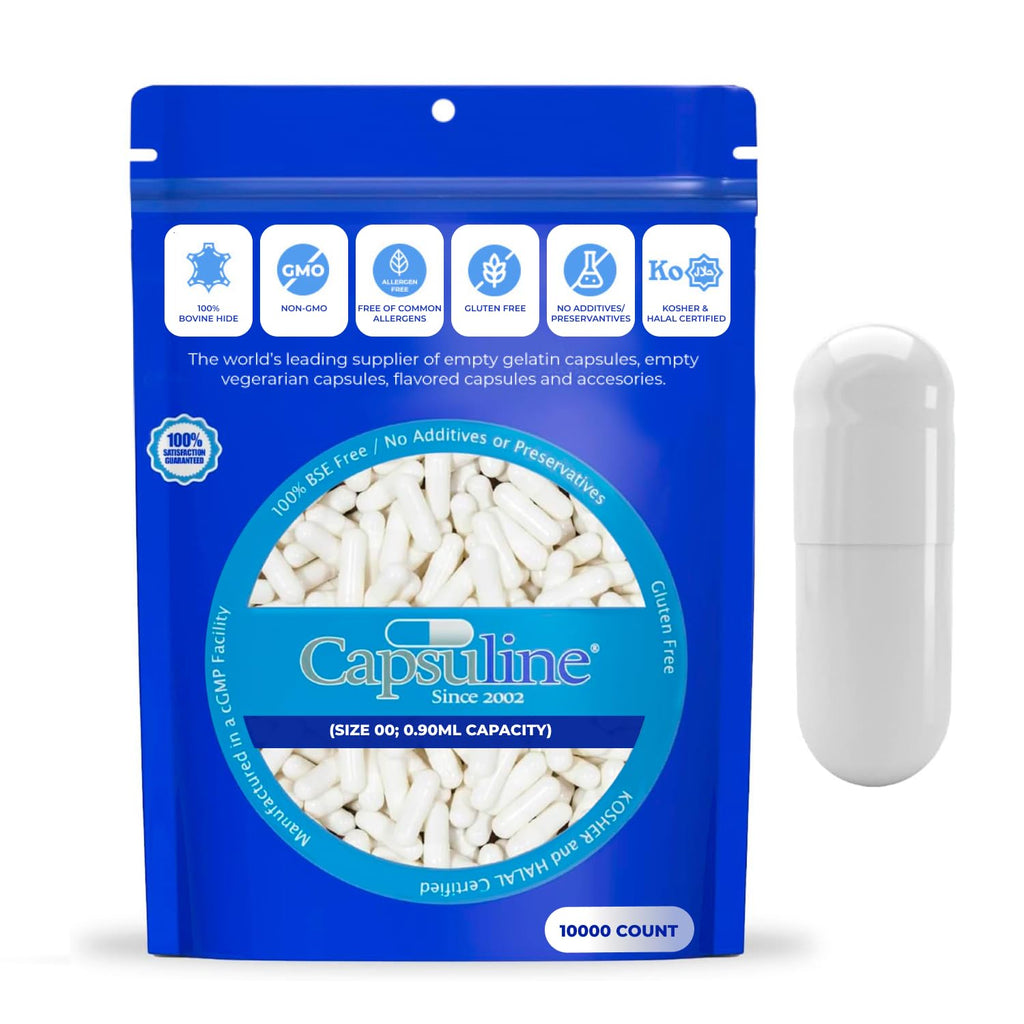 Capsuline Size 00 empty capsules for multivitamins