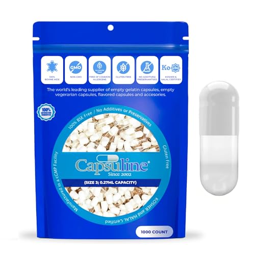 Capsuline Size 3 gelatin capsules