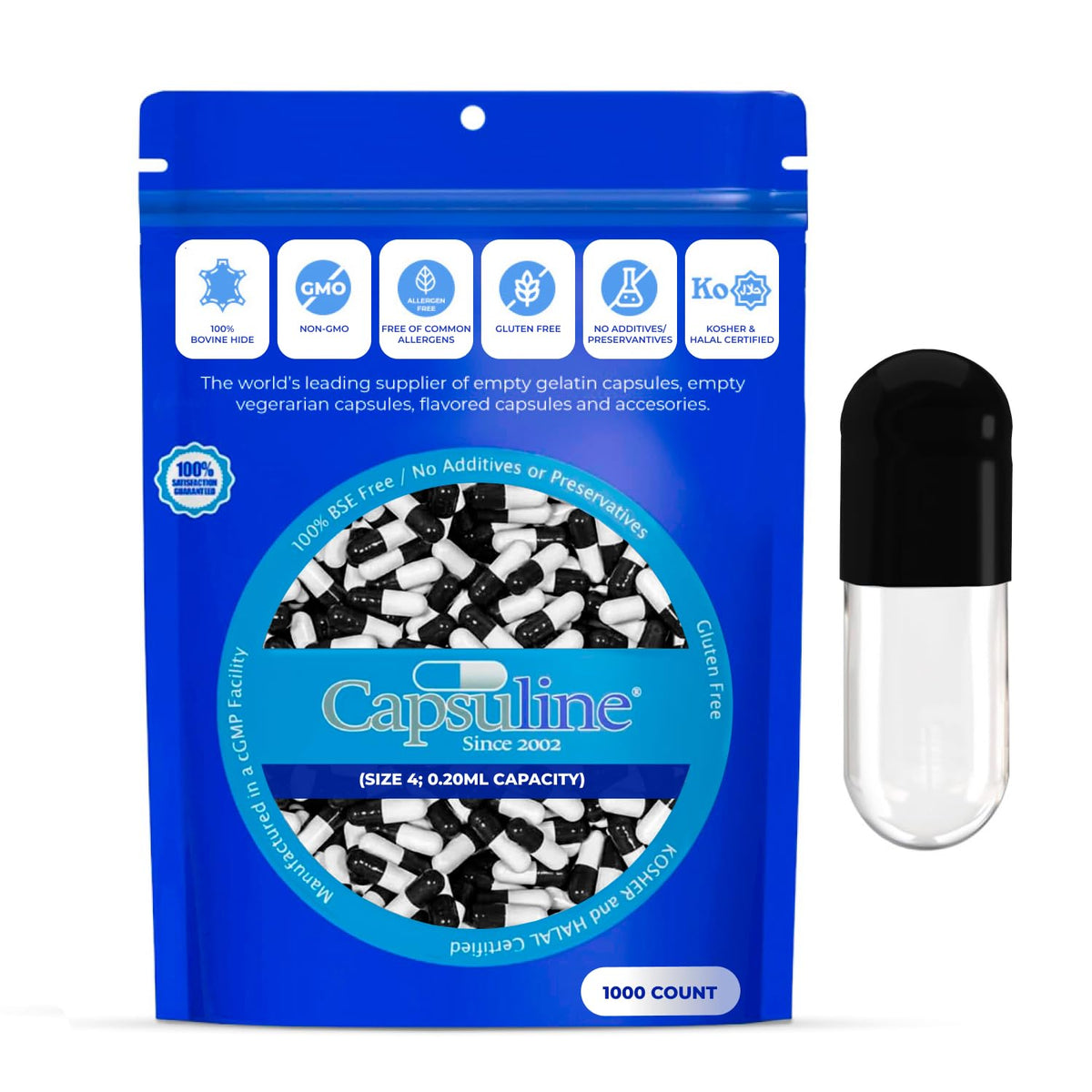 Capsuline Size 4 empty capsules
