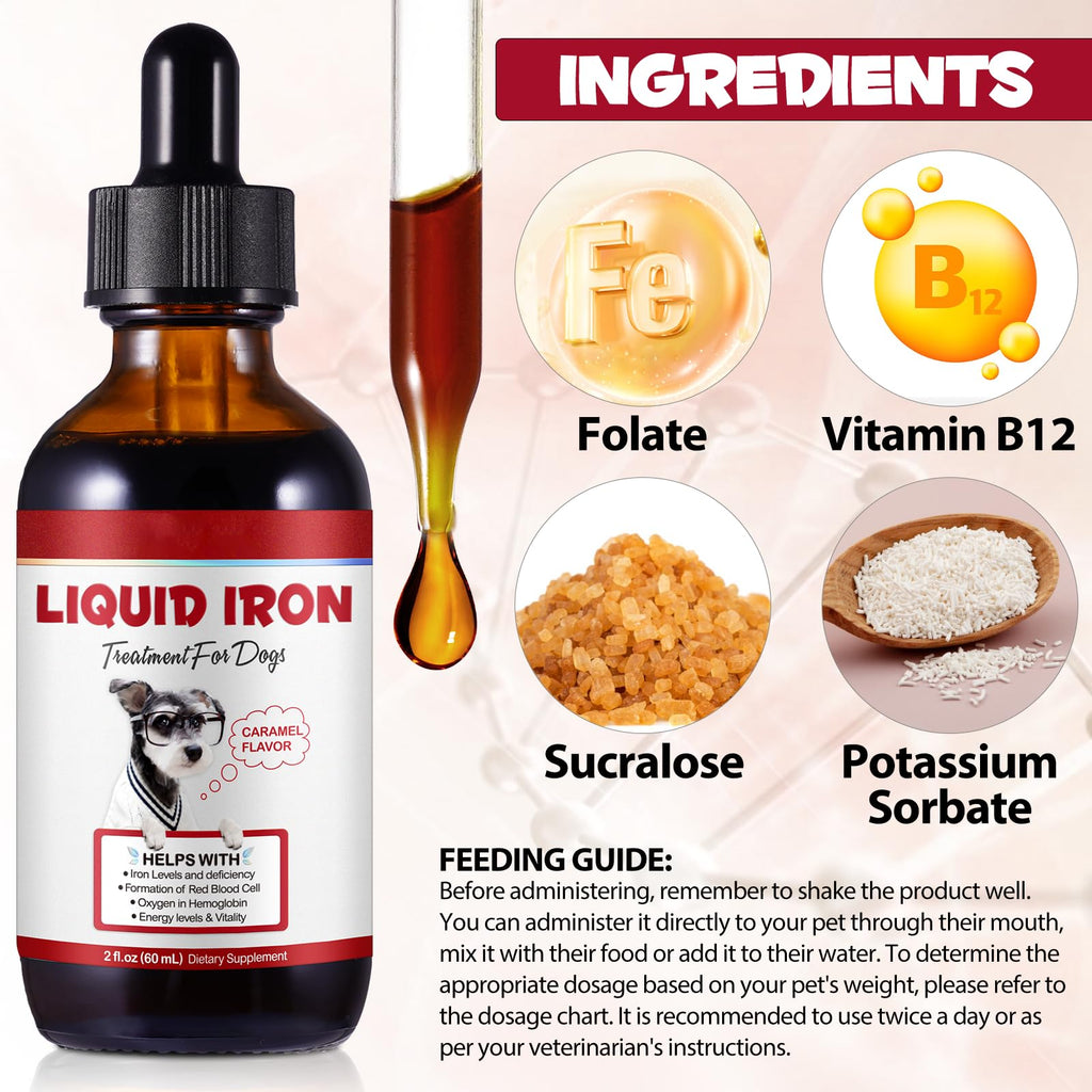 caramel flavour iron drops for dogs