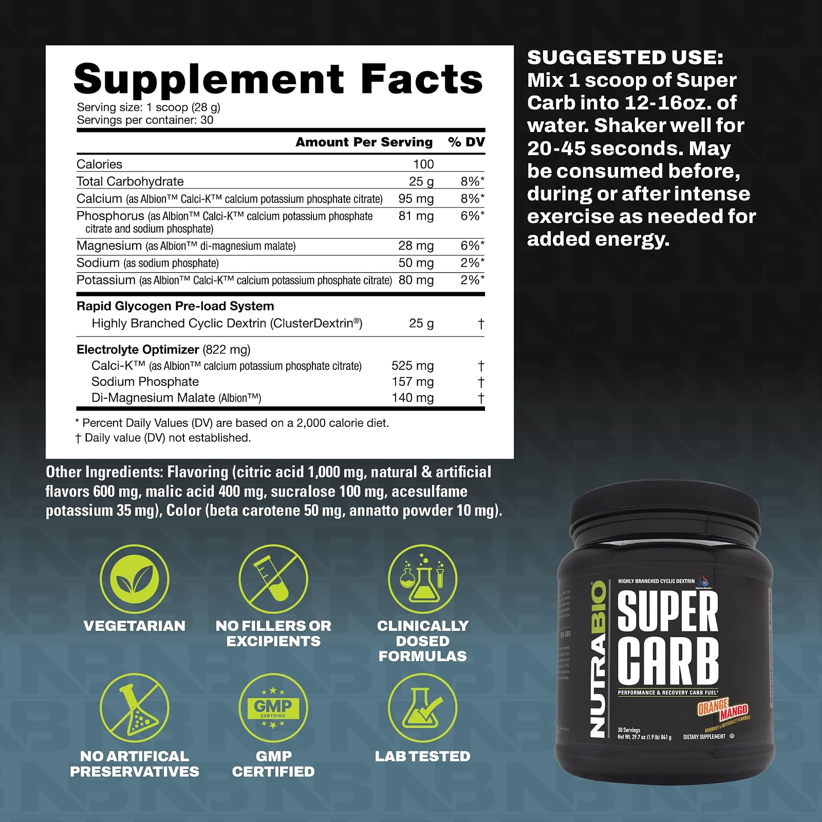 carbohydrate powder for workouts