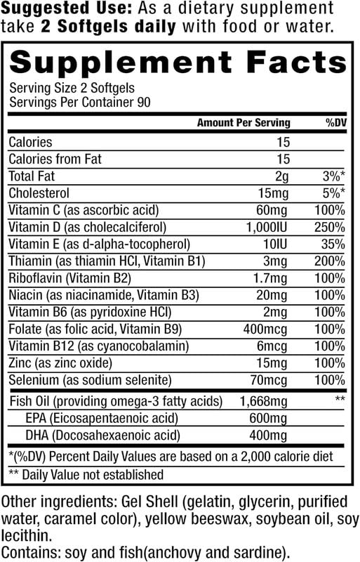 Cardiamin multivitamin for men daily