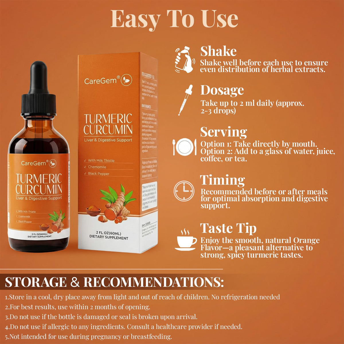 CareGem turmeric drops for wellness