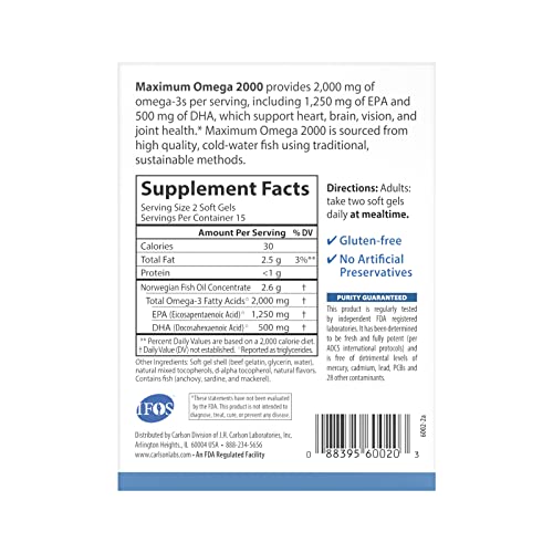 Carlson omega 3 for brain support