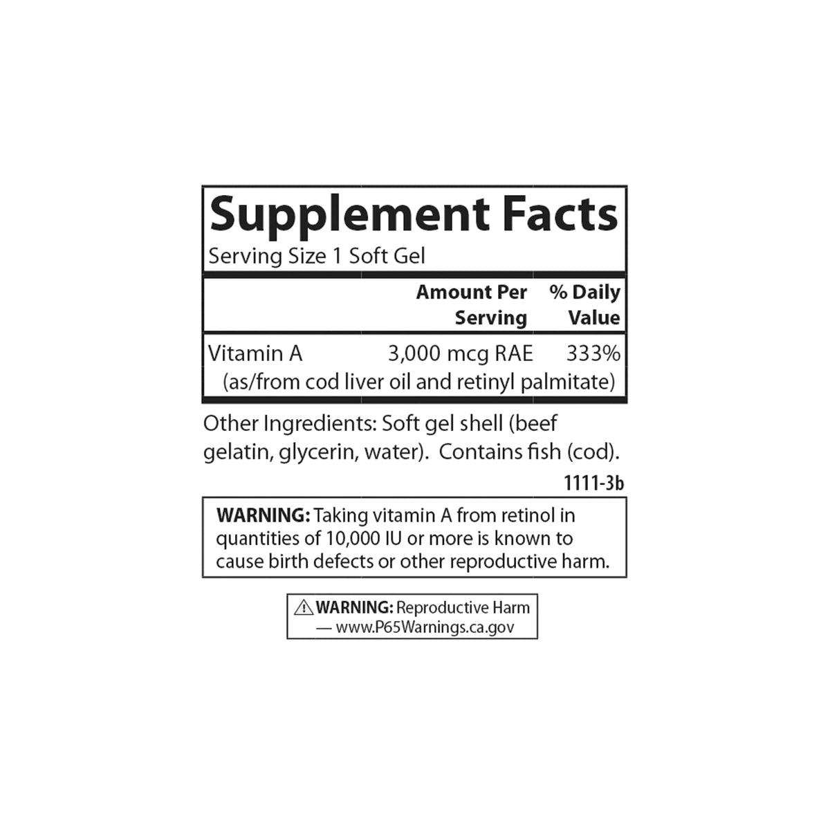 Carlson Vitamin A promotes healthy skin