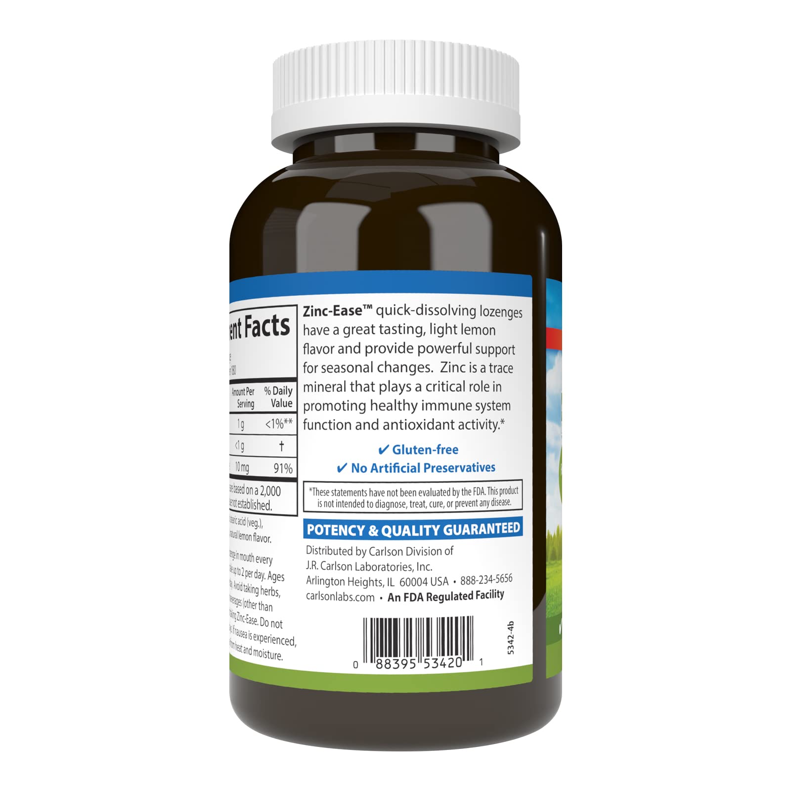 Carlson zinc lozenges for sore throat